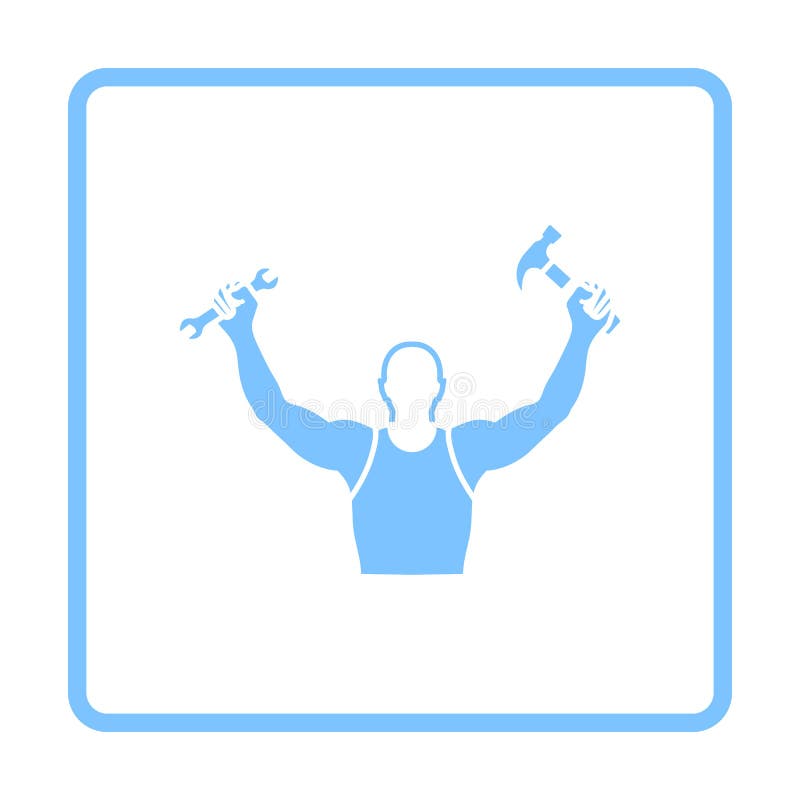 Labor Day Icon stock vector. Illustration of label, blue - 242867125