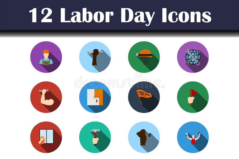 Labor Day Icon Set stock vector. Illustration of construction - 253813683