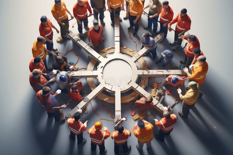 Labor Day Illustration with a Diverse Group of Stock Illustration ...