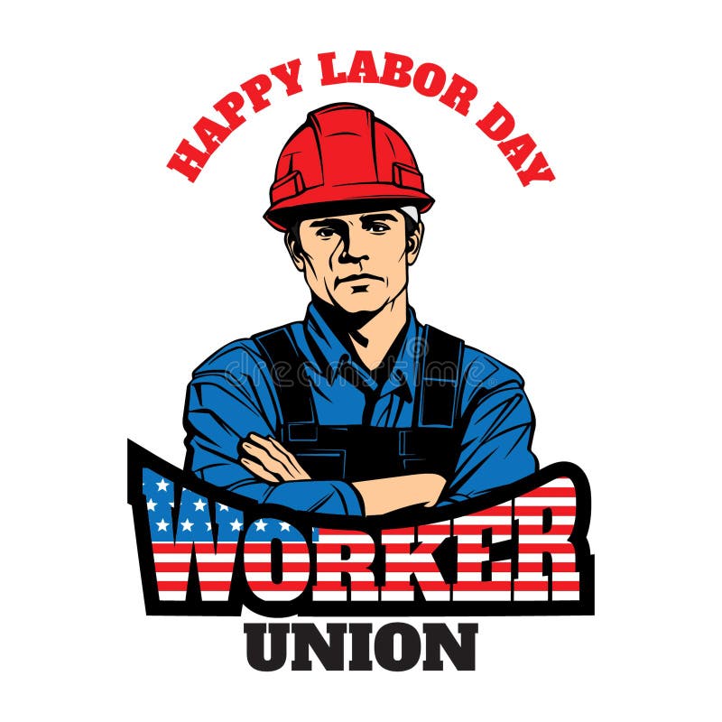 Labor Day Illustration of Worker Man with Folding Hand Stock Vector ...