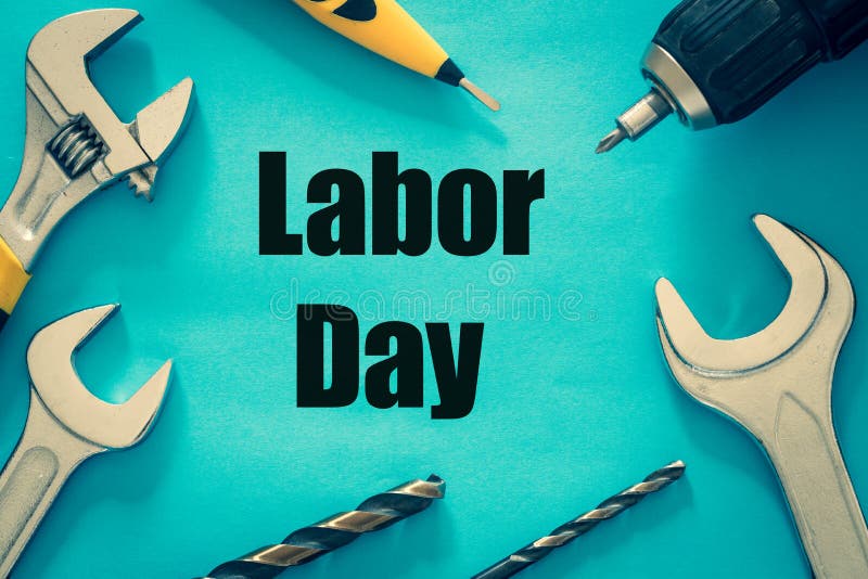 `Labor Day` Inscription between Various Types of Assembly Tools Stock ...
