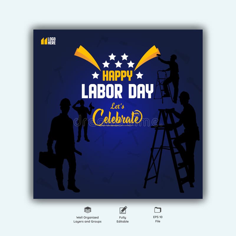 Labor Day Instagram Post Template Social Media Post Design Vector ...