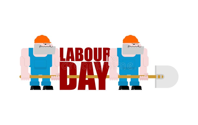 Labor Day Logo. Workers and Shovels. Sign for Holiday Stock Vector ...