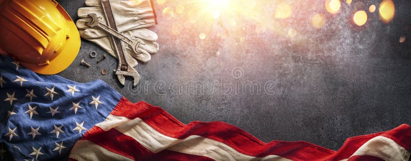 Labor Day - National Holiday - Helmet and Tools Stock Image - Image of ...