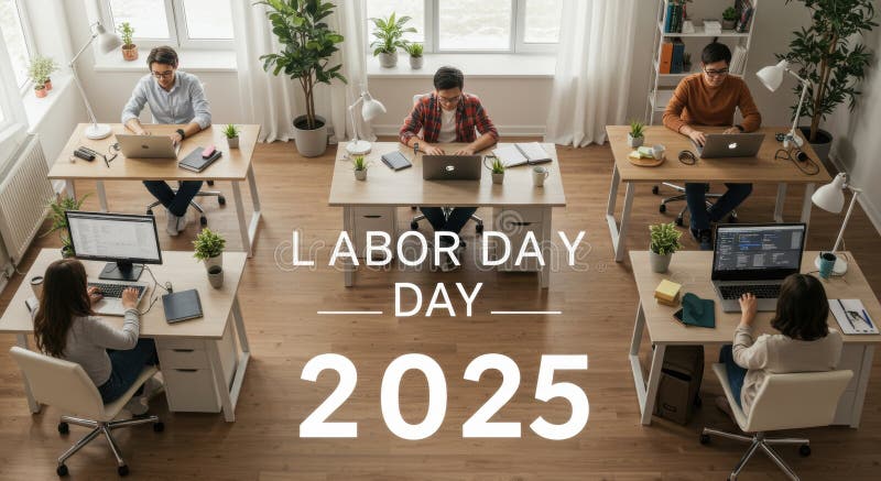 Labor Day 2025: Office Workers Stock Illustration - Illustration of ...