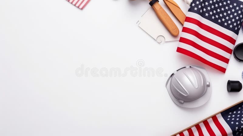 Labor Day Photo Frame Mockup with Detailed Corners on Simple Background ...