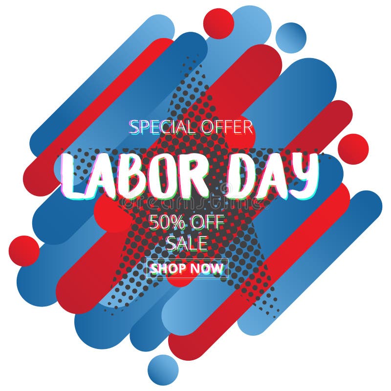 Labor Day Sale Promotion Advertising Banner with Color of Ameri Stock ...