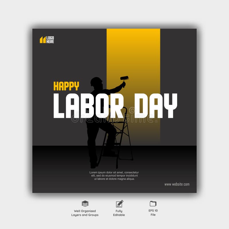 Labor Day Social Media Post 1st May International Workers Day Vector ...