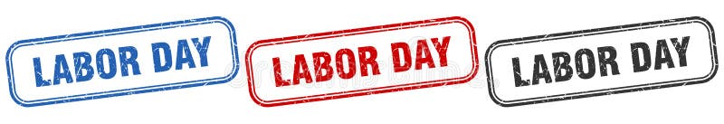 Labor Day Square Isolated Sign Set. Labor Day Stamp Stock Vector ...