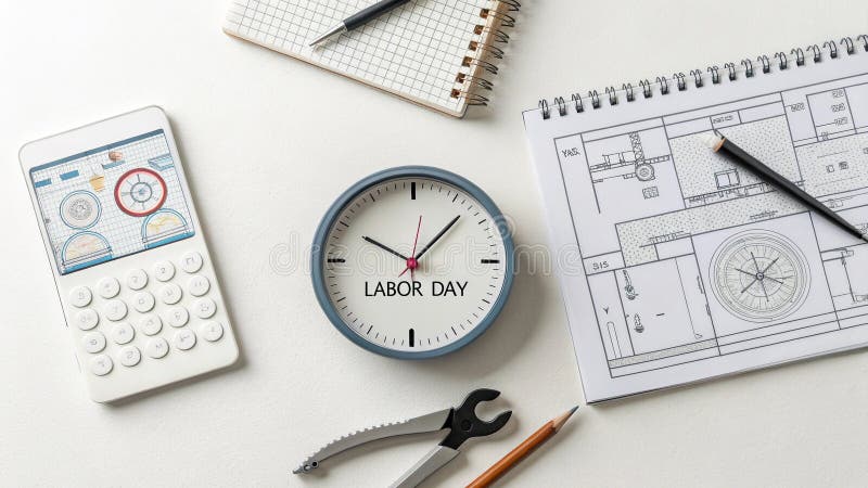 Labor Day Engineering Design Blueprint Tools and Calculator in Office ...