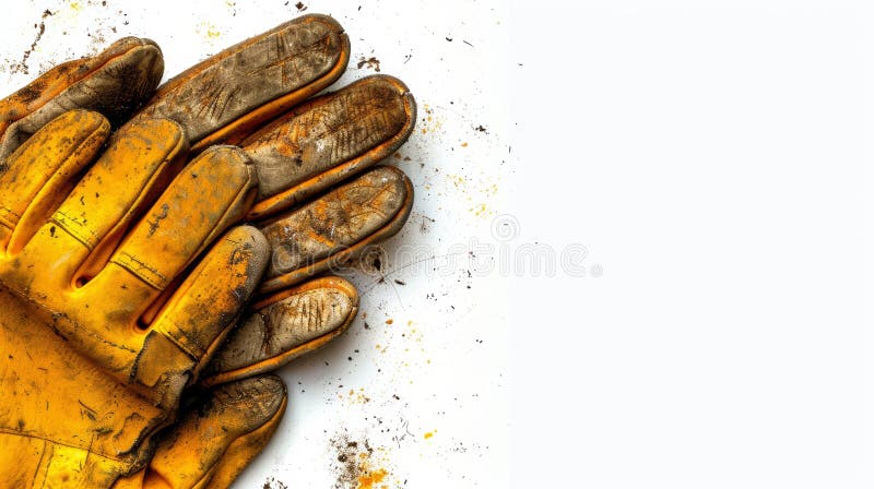 Labor Day Frame Border Background with Worn Work Gloves and White Space ...