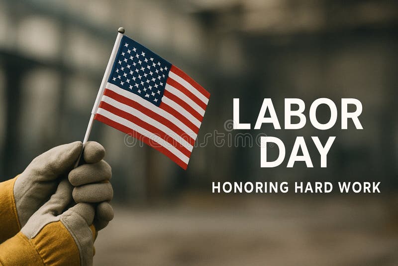 Labor Day Tribute Workers Hands Holding U.s. Flag - AI Generated Stock ...
