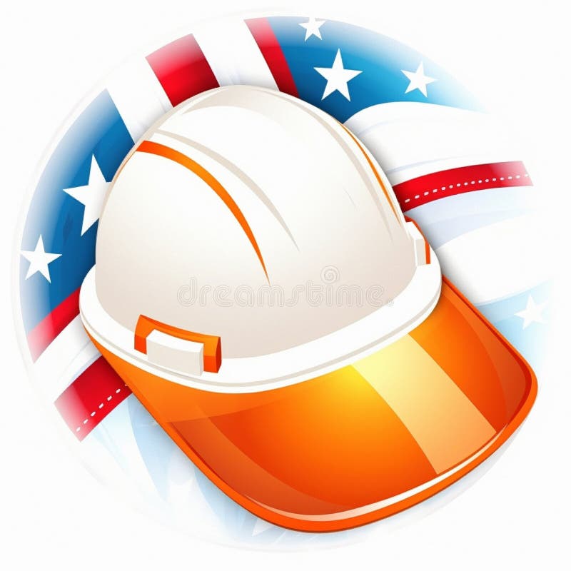 Labor Day, the Union of All Workers. Helmet Stock Illustration ...