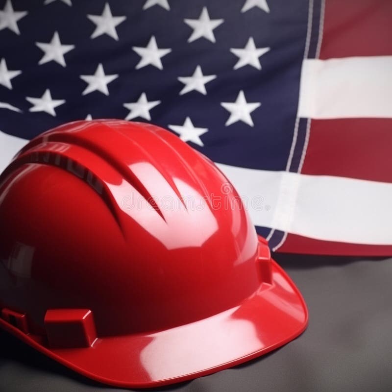 Labor Day, the Union of All Workers. Helmet Stock Illustration ...