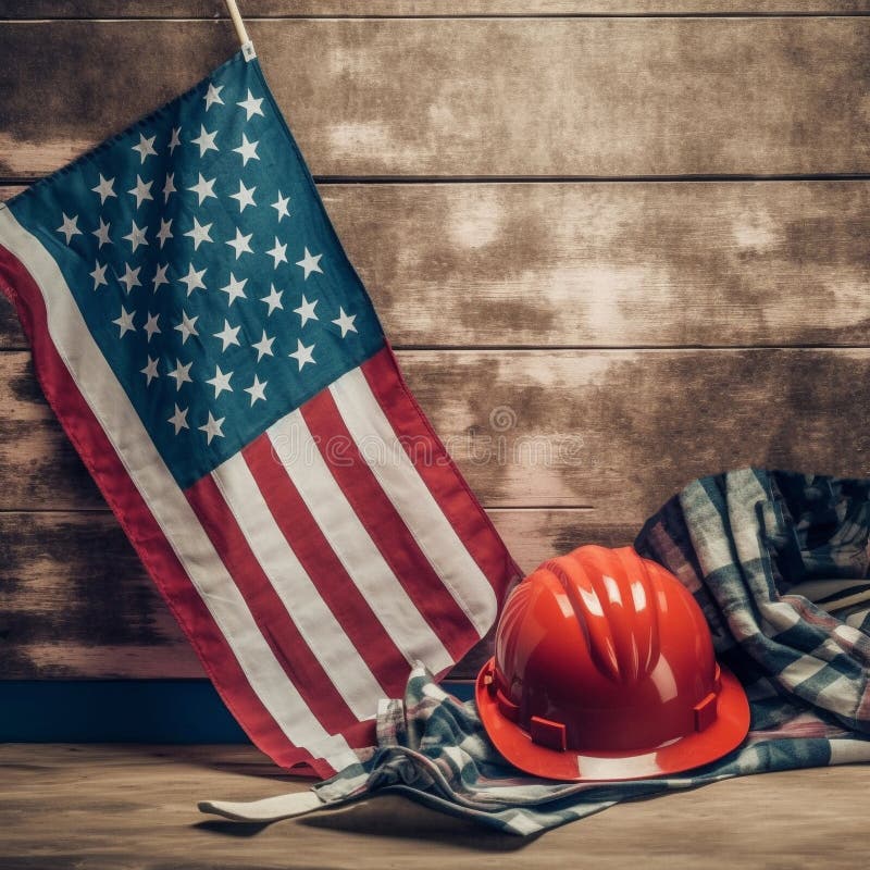 Labor Day, the Union of All Workers. Helmet Stock Illustration ...