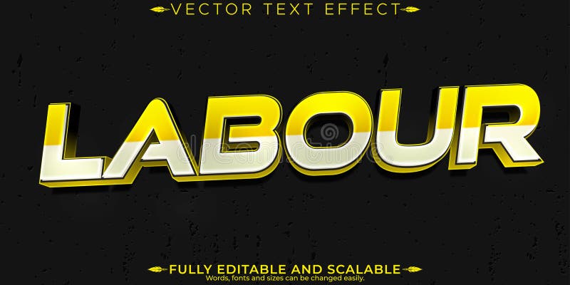 Labor Editable Text Effect, Editable Work and Job Text Style Stock ...