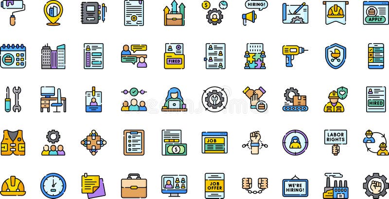 Labor and Employment Icons High-Quality Vector Icons Collection with ...