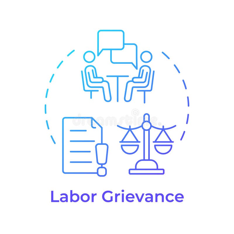 Labor Grievance Blue Gradient Concept Icon Stock Vector - Illustration ...