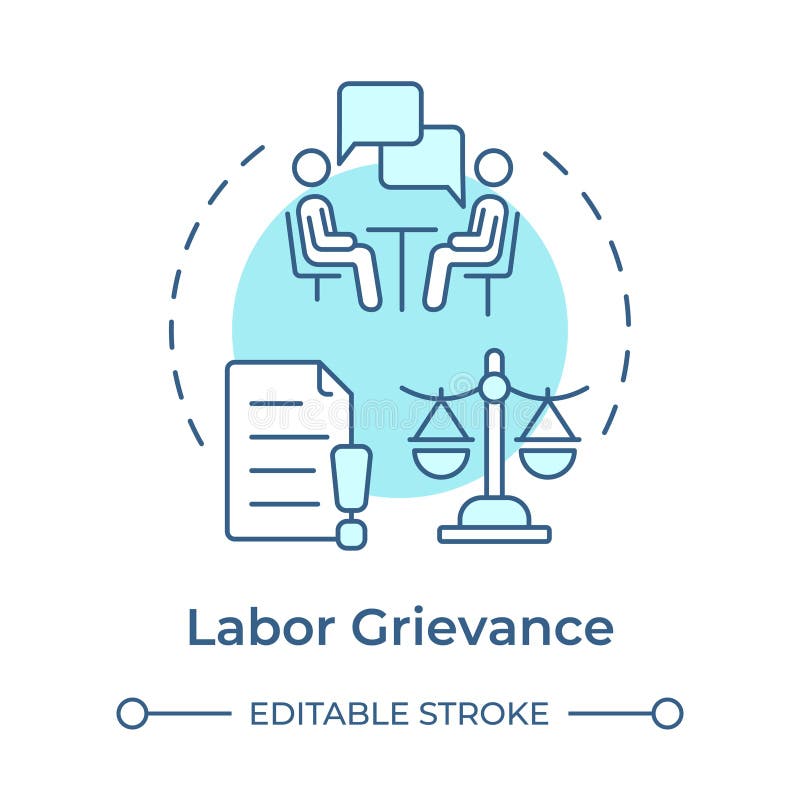 Labor Grievance Soft Blue Concept Icon Stock Illustration ...