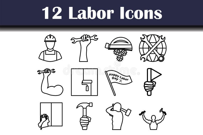 Labor Icon Set stock vector. Illustration of design - 242084325