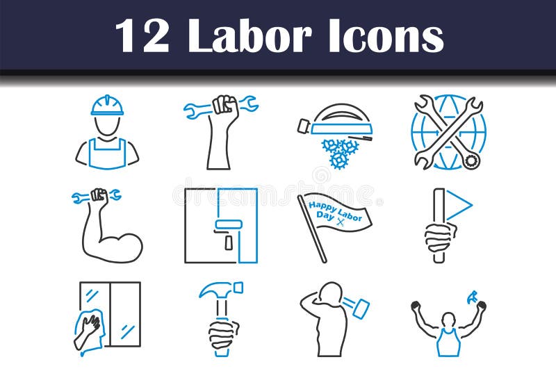 Labor Icon Set stock vector. Illustration of festival - 249610654