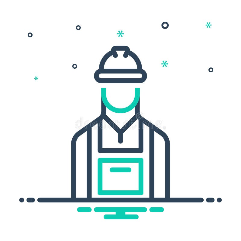 Mix Icon for Labor, Uniform and Builder Stock Illustration ...