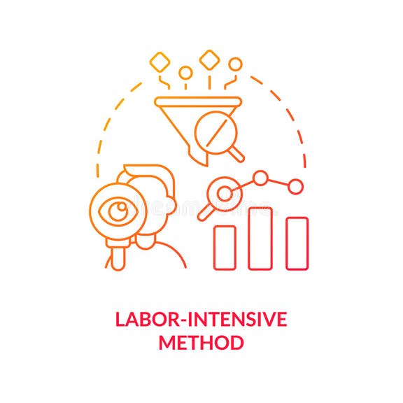 Labor Intensive Method Red Gradient Concept Icon Stock Vector ...