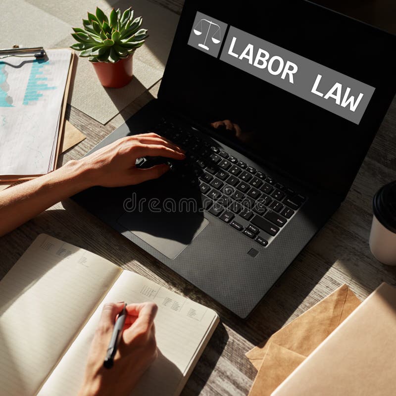 Labor Law Icon and Text on Device Screen. Stock Photo - Image of ...