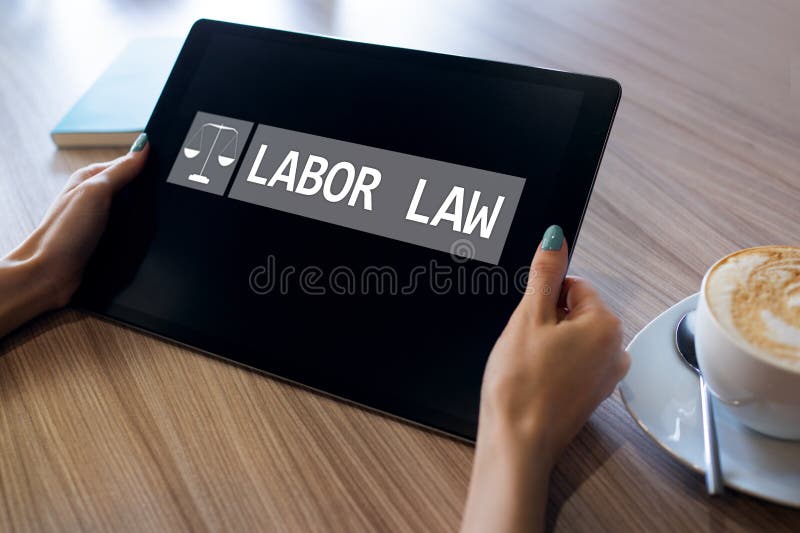 Labor Law Icon and Text on Device Screen Stock Image - Image of digital ...