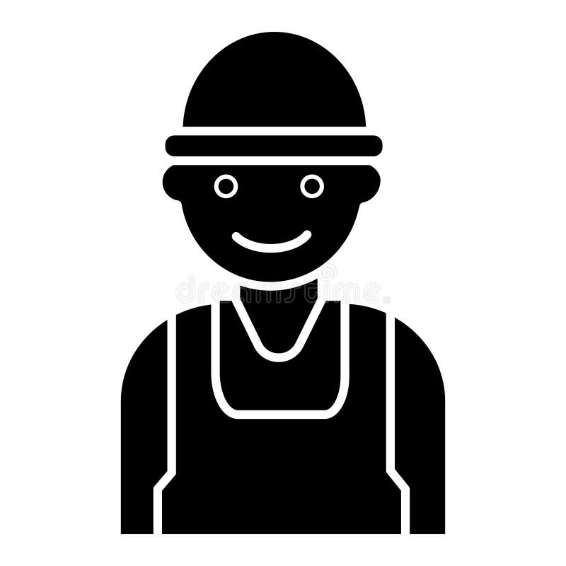 Labor Man - Worker - Builder Icon, Vector Illustration, Black Sign on ...