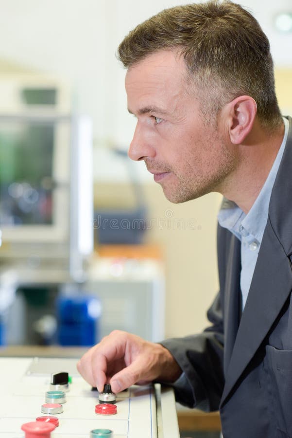 Labor Mechanic Operation with Lathe Stock Photo - Image of revolve ...