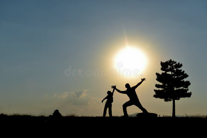 Labor and Success of a Father for His Child Stock Image - Image of ...