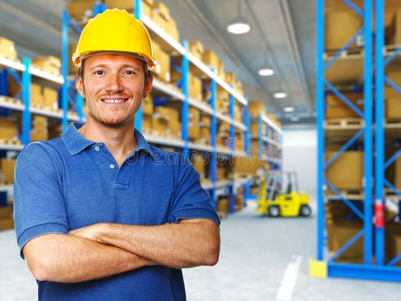 Labor in warehouse stock image. Image of standing, container - 16888415