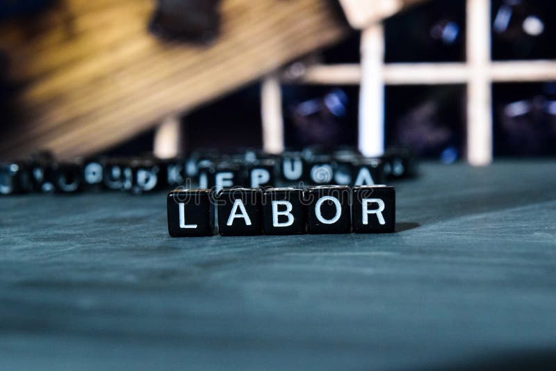 Labor on Wooden Blocks. Cross Processed Image with Bokeh Background ...