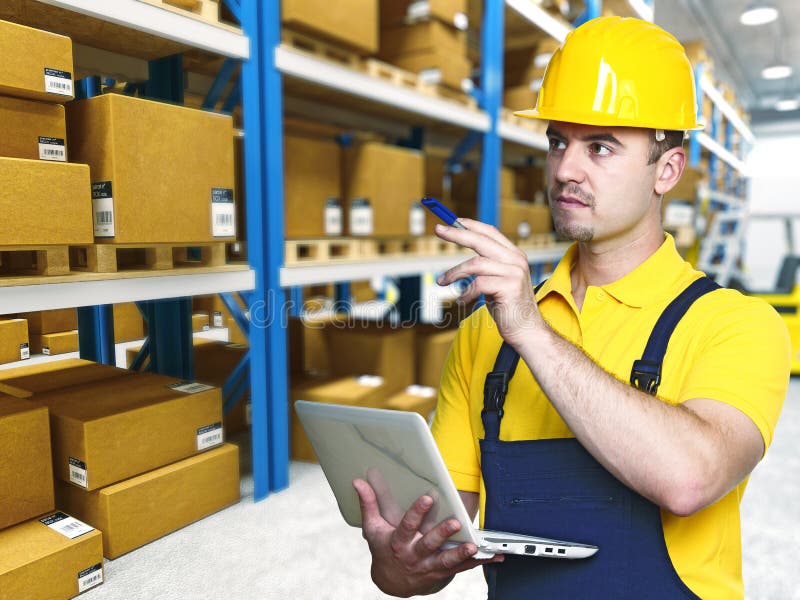 Labor work in warehouse stock photo. Image of shipping - 15525384