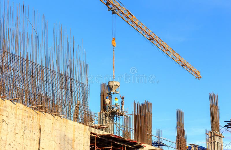 Labor Working in Construction Site Stock Image - Image of ...