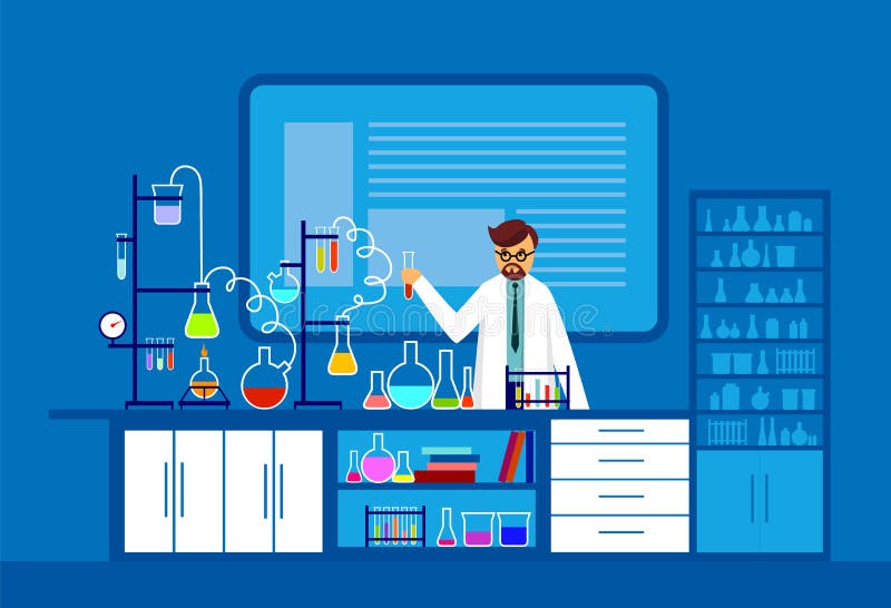 Laborant Scientist Working at Science Lab Stock Vector - Illustration ...