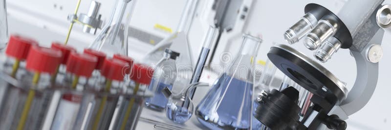 Laboratoire Moderne Avec Tubes D'essai Rendu 3d Illustration Stock ...