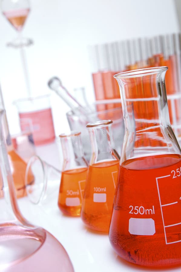 Laboratory beakers stock image. Image of biology, chemistry - 1768003