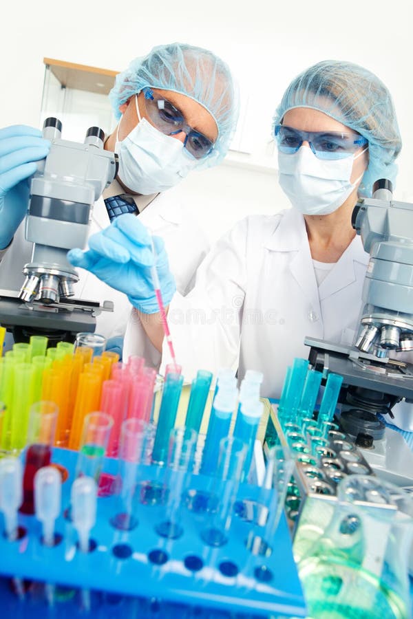 Microscopes in the Modern Lab Setting, Collage Stock Image - Image of ...
