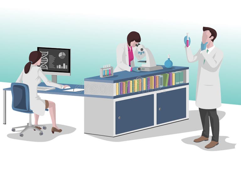 Scientific Test and Chemical Analysis in Lab Stock Vector ...