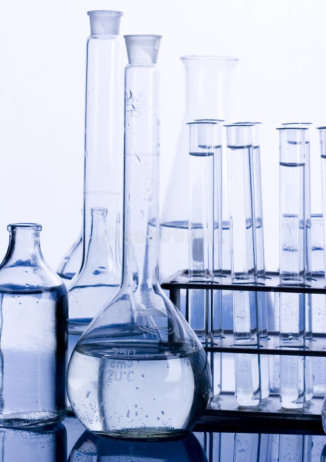 Laboratory beakers stock image. Image of biology, chemistry - 1768003