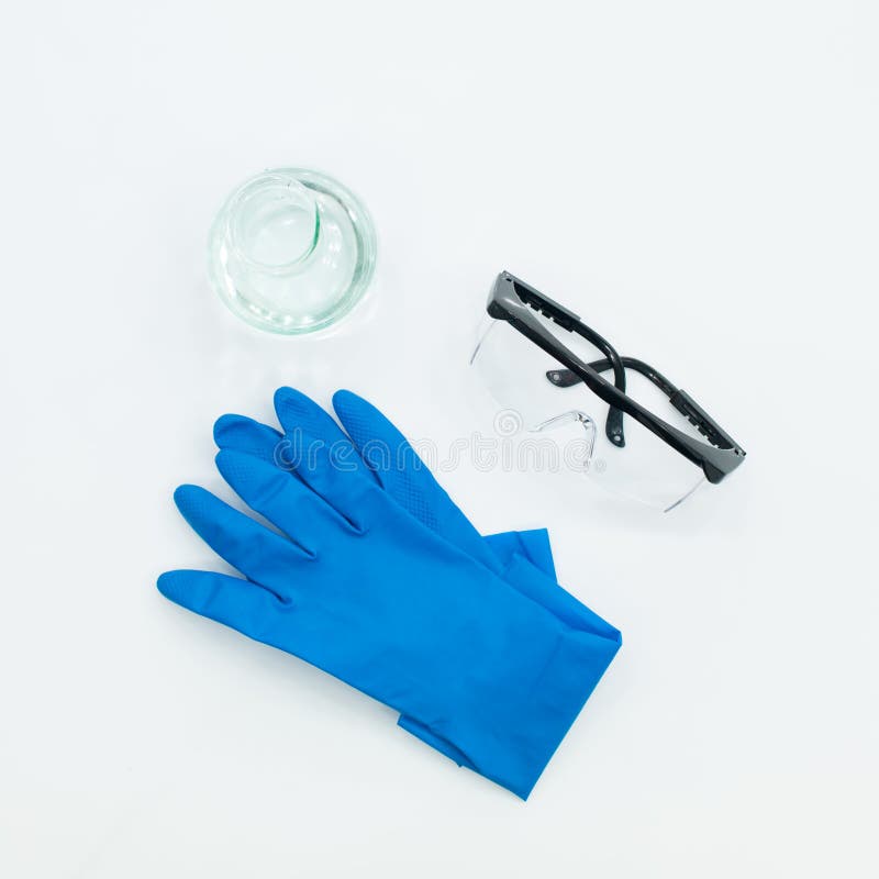 Laboratory Accessories on White Table Stock Photo - Image of ...