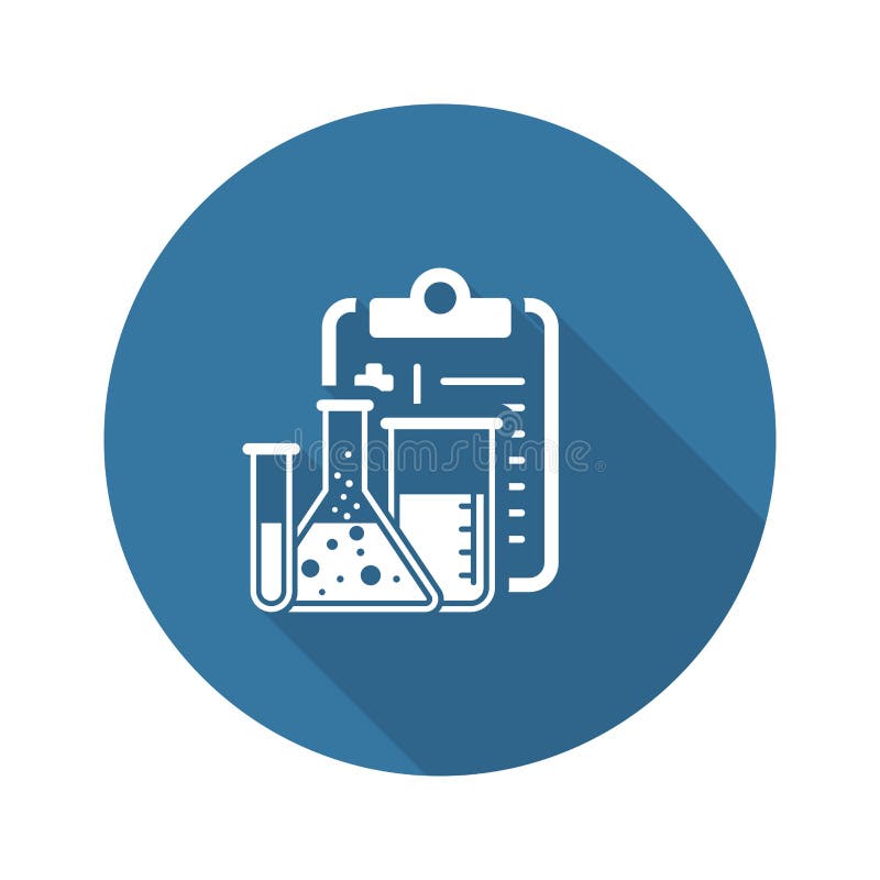 Laboratory Analysis Flat Icon Stock Illustration - Illustration of sign ...