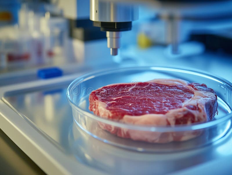 Laboratory Analysis of Premium Steak Sample Under Microscope for ...