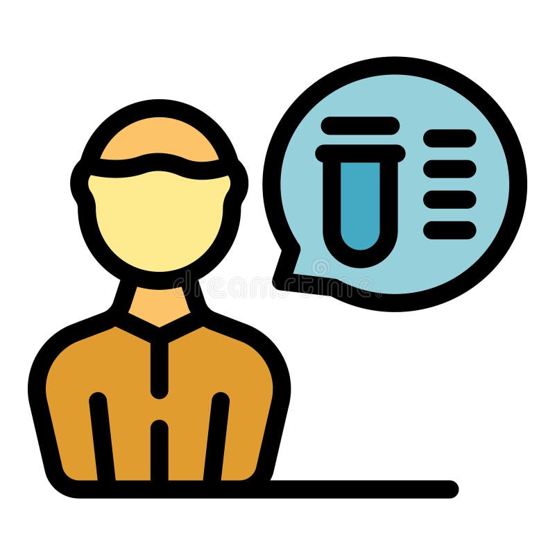 Laboratory Assistant Thinking about Test Tube Results Icon Stock ...