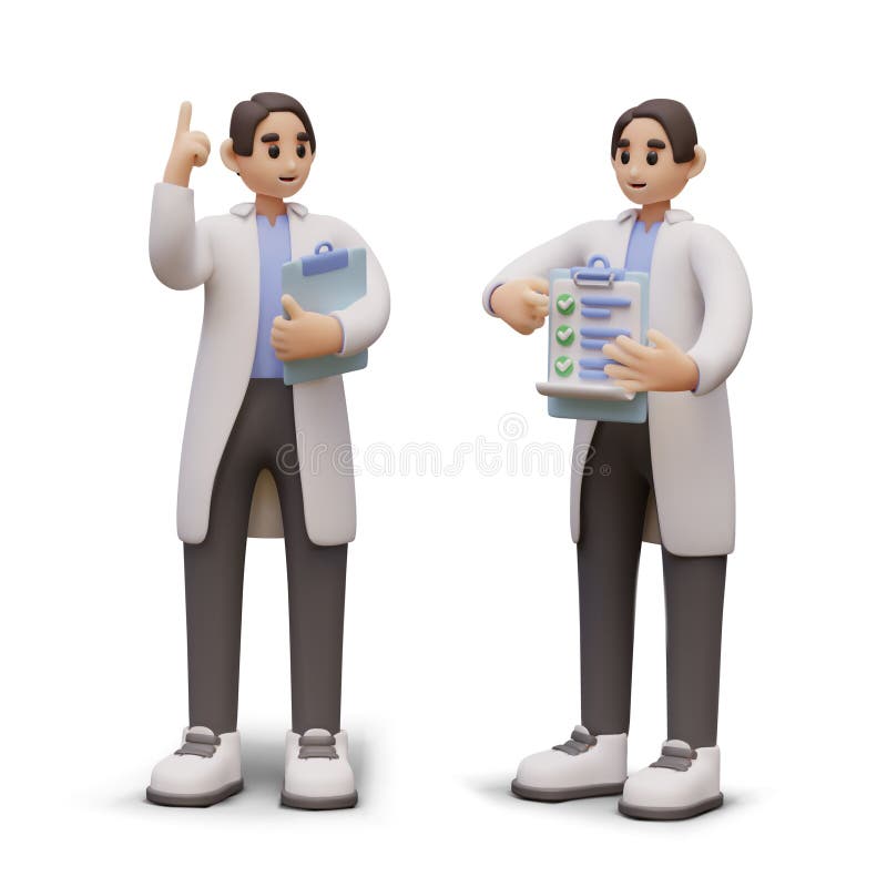Laboratory Assistant with List, Doctor Explains Rules of Treatment ...