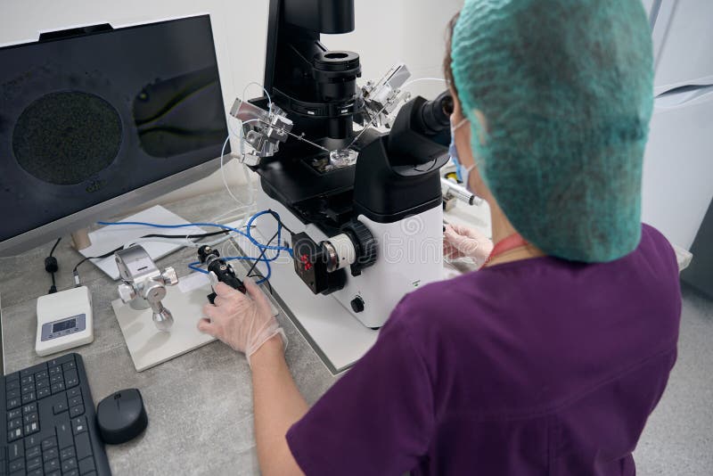 Laboratory Assistant in a Modern Laboratory Works on Special Equipment ...