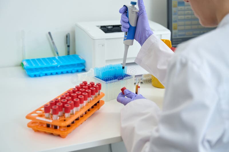 Laboratory Assistant T in Overallswork in the Testing Unit Stock Image ...