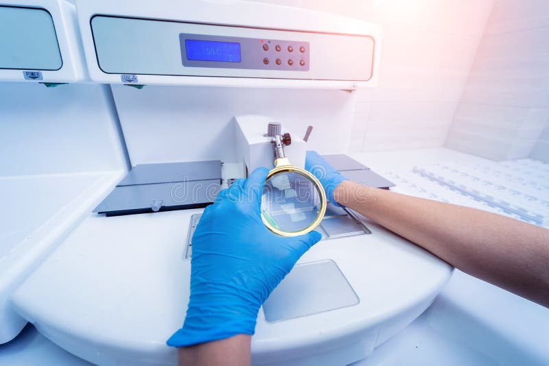 Laboratory Assistant Works at Paraffin Wax Dispenser Tissue Embedding ...